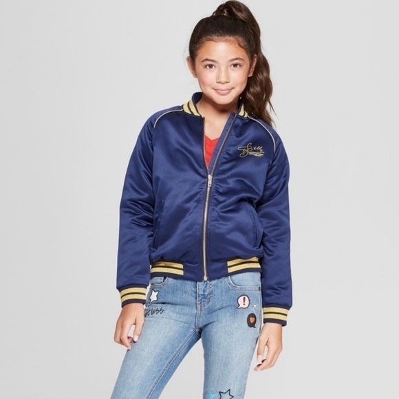 Disney | Jackets & Coats | Disney Princess Belle Rose Bomber Satin ...